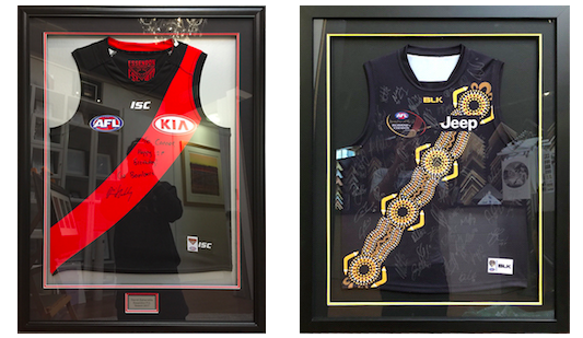 Footy Jumper Framing | Mahoneys Framing
